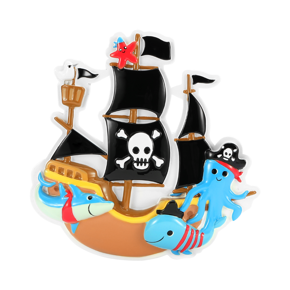 OR2500 - New Pirate Ship Personalised Christmas Decoration – PolarX UK